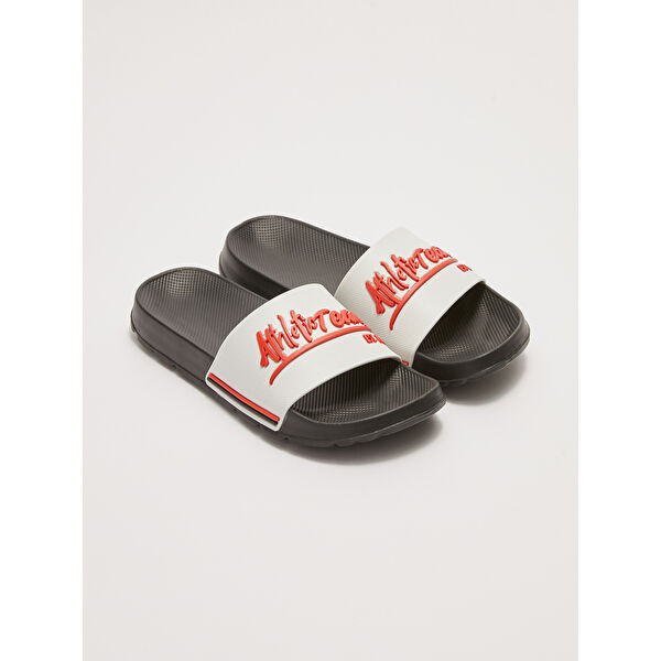 Yazı Baskılı Tek Bantlı Erkek Terlik