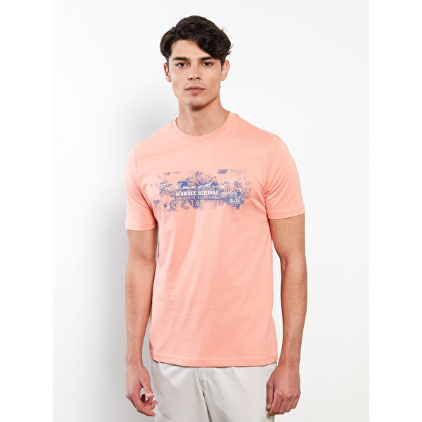 LCW CLASSIC Bisiklet Yaka Kısa Kollu Baskılı Penye Erkek Tişört