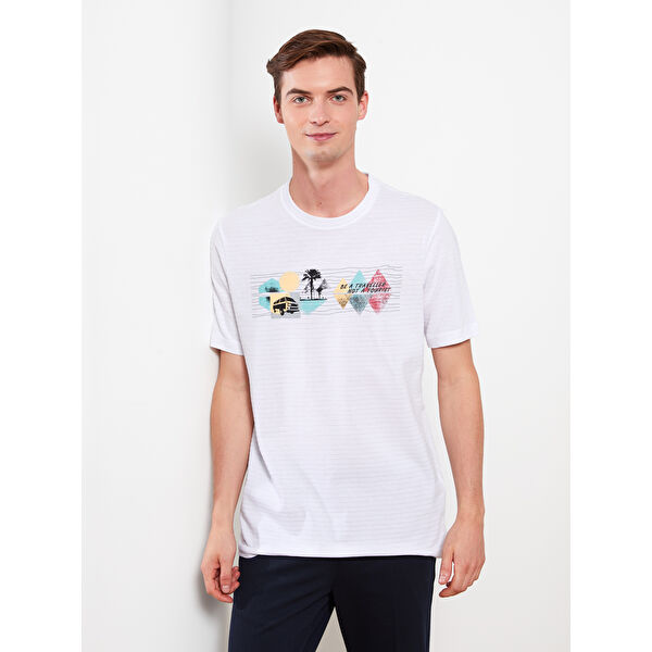 LCW CLASSIC Bisiklet Yaka Kısa Kollu Baskılı Penye Erkek Tişört