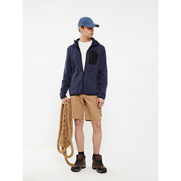 Outdoor Kapüşonlu Fermuarlı Uzun Kollu Erkek Sweatshirt