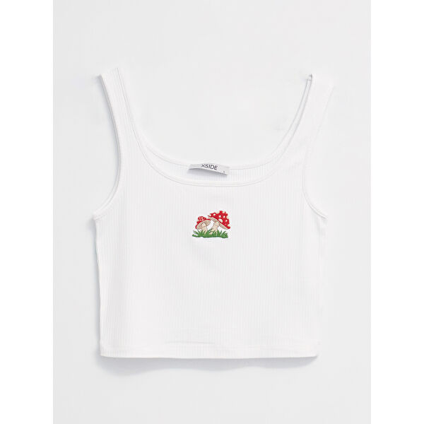 XSIDE U Yaka Nakışlı Crop Kadın Atlet