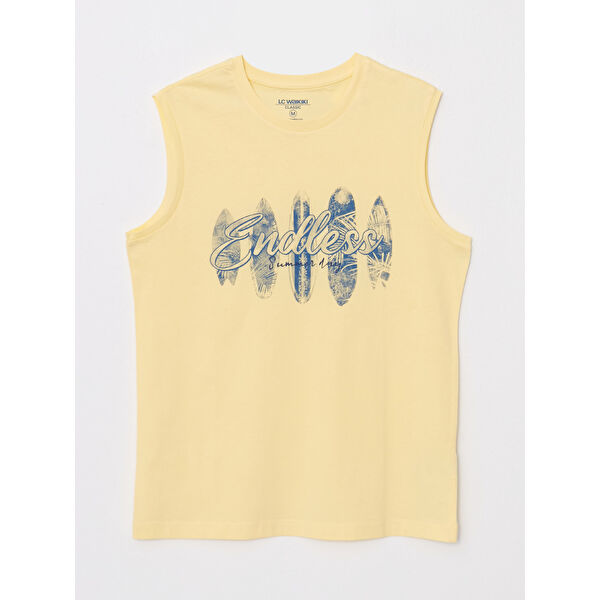 LCW CLASSIC Bisiklet Yaka Kolsuz Baskılı Erkek Atlet