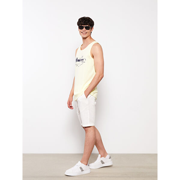 LCW CASUAL Bisiklet Yaka Kolsuz Baskılı Penye Erkek Atlet