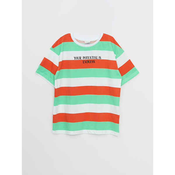 Bisiklet Yaka Çizgili Kısa Kollu Pamuklu Erkek Çocuk Tişört Bisiklet Yaka Çizgili Kısa Kollu Pamuklu Erkek Çocuk Tişört