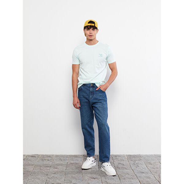 LCW CASUAL Bisiklet Yaka Kısa Kollu Baskılı Penye Erkek Tişört