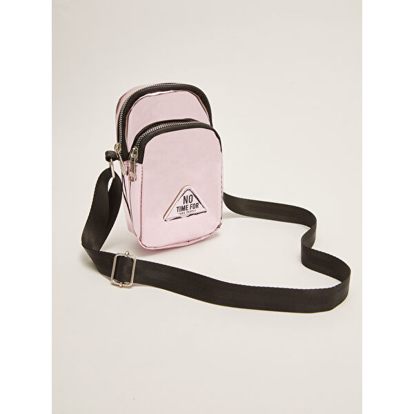 Etiket Baskılı Kız Çocuk Telefon Çantası