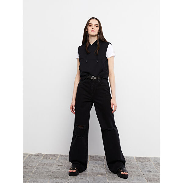 XSIDE Kapüşonlu Düz Pamuklu Kadın Spor Atlet