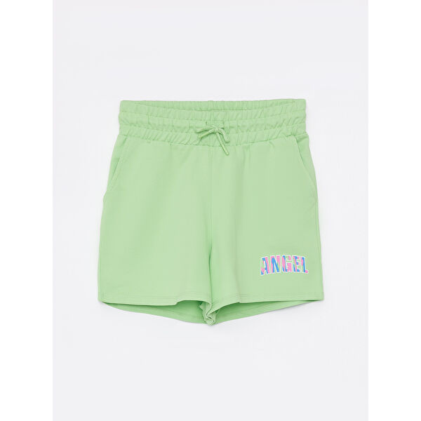 XSIDE Beli Lastikli Baskılı Cep Detaylı Pamuklu Kadın Bermuda Şort