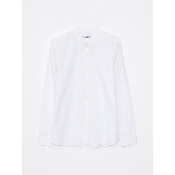 XSIDE Regular Fit Hakim Yaka Uzun Kollu Keten Erkek Gömlek