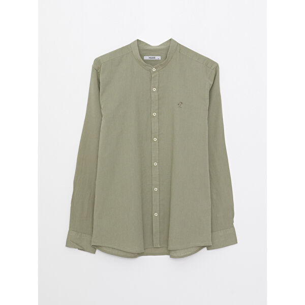 XSIDE Regular Fit Hakim Yaka Uzun Kollu Keten Erkek Gömlek