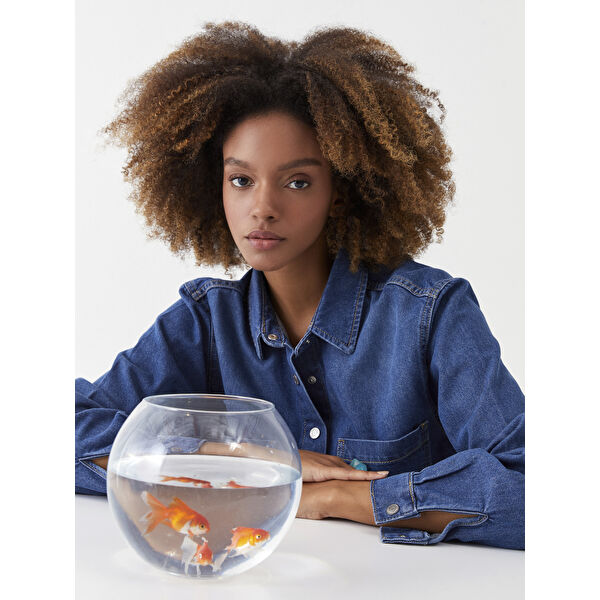 LCW GREEN Gömlek Yaka Düz Uzun Kollu Kadın Sürdürülebilir Jean Ceket LCW GREEN Gömlek Yaka Düz Uzun Kollu Kadın Sürdürülebilir Jean Ceket