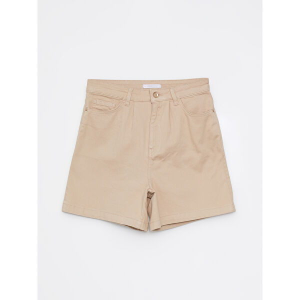 LCW BASIC Rahat Kalıp Düz Cep Detaylı Gabardin Kadın Şort