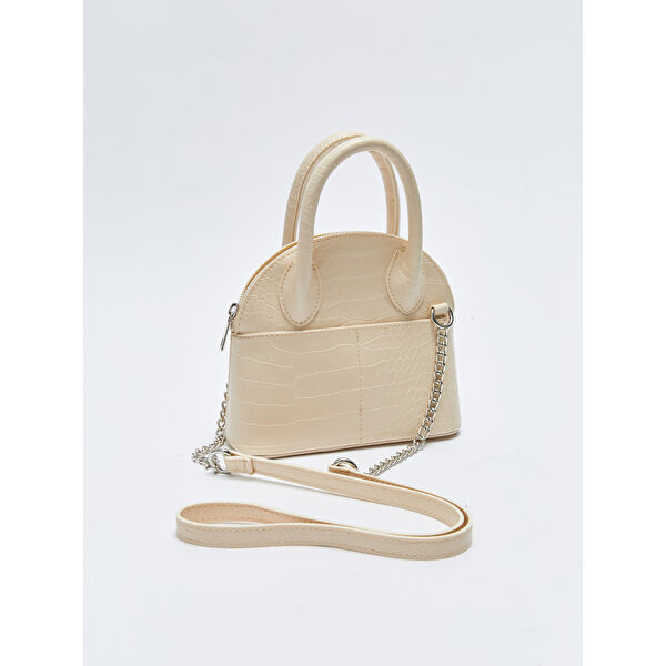 Deri Görünümlü Zincir Askılı Kadın Kol Çantası