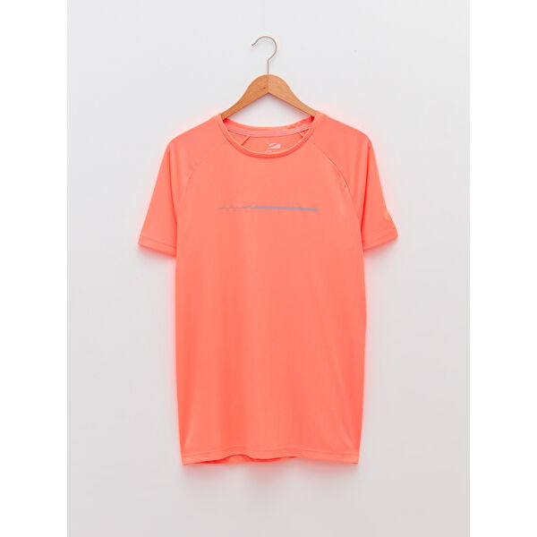 Bisiklet Yaka Kısa Kollu Baskılı Erkek Spor Tişört