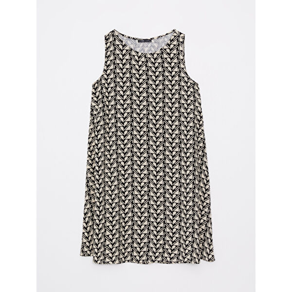 LCW CLASSIC Bisiklet Yaka Desenli Kolsuz A Kesim Viskon Kadın Elbise LCW CLASSIC Bisiklet Yaka Desenli Kolsuz A Kesim Viskon Kadın Elbise