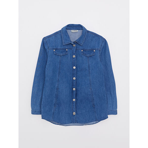 Basic Uzun Kollu Kız Çocuk Jean Tunik Basic Uzun Kollu Kız Çocuk Jean Tunik