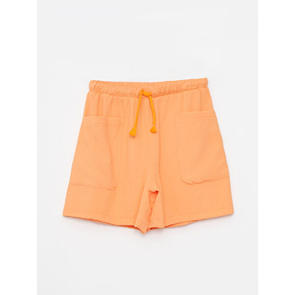 Beli Lastikli Basic Kız Çocuk Şort