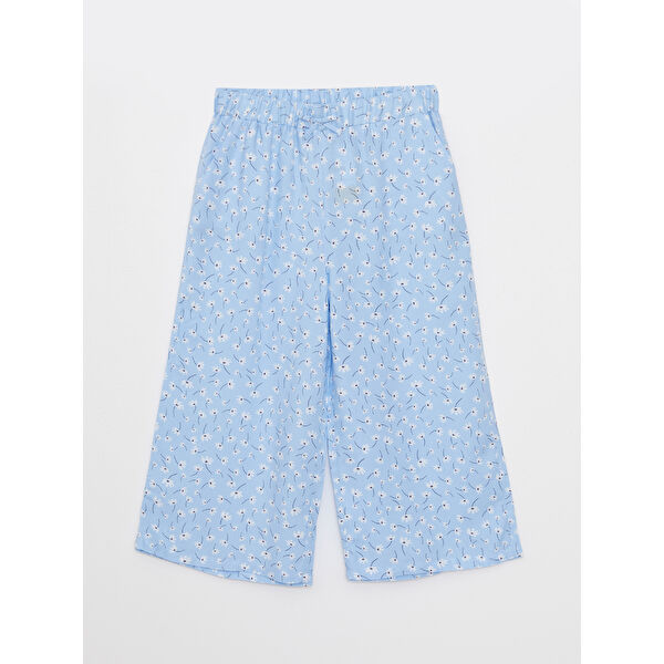 Beli Lastikli Desenli Geniş Paça Viskon Kız Çocuk Capri Beli Lastikli Desenli Geniş Paça Viskon Kız Çocuk Capri