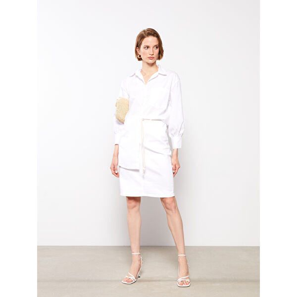 LCW CLASSIC Dar Fit Düz Cep Detaylı Kadın Rodeo Jean Etek