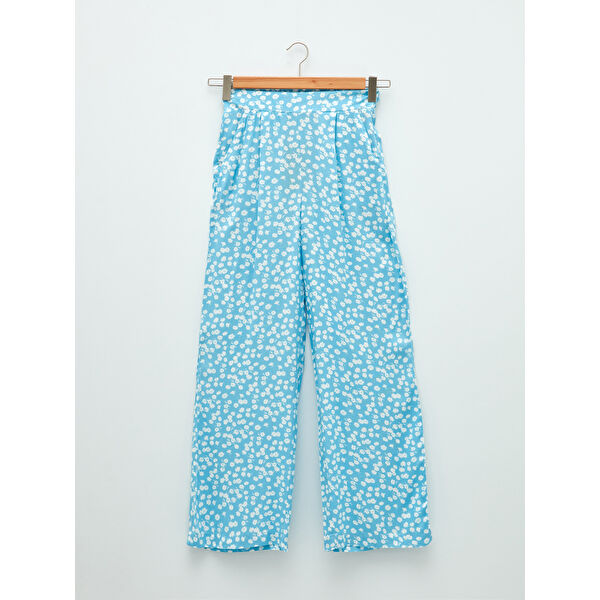 XSIDE Beli Fermuarlı Çiçekli Cep Detaylı Viskon Kadın Pantolon