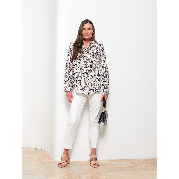 LCW GRACE Önden Düğme Kapamalı Desenli Uzun Kollu Viskon Kadın Gömlek LCW GRACE Önden Düğme Kapamalı Desenli Uzun Kollu Viskon Kadın Gömlek