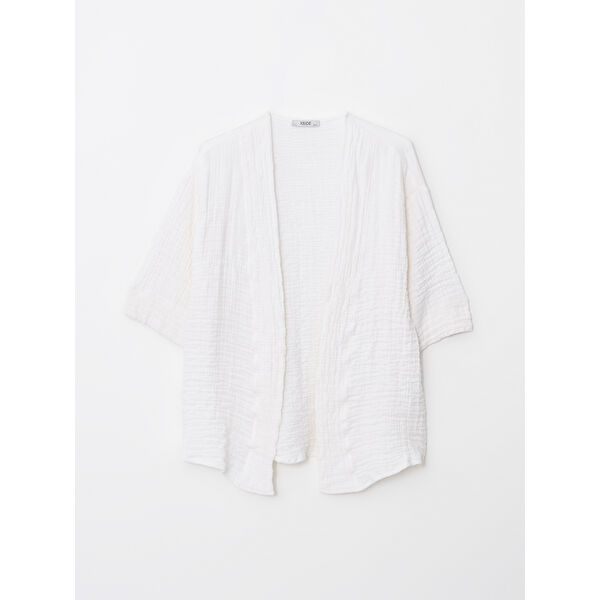 XSIDE Şal Yaka Düz Pamuklu Kadın Kimono