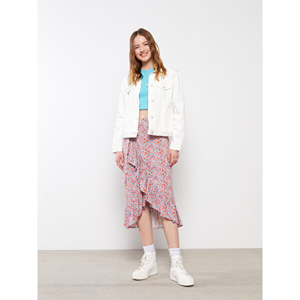 XSIDE Beli Bağlamalı Ciçekli Viskon Kadın Etek