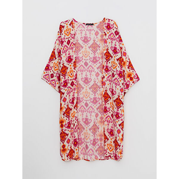 LCW CASUAL Şal Yaka Desenli Uzun Kollu Viskon Kadın Kimono