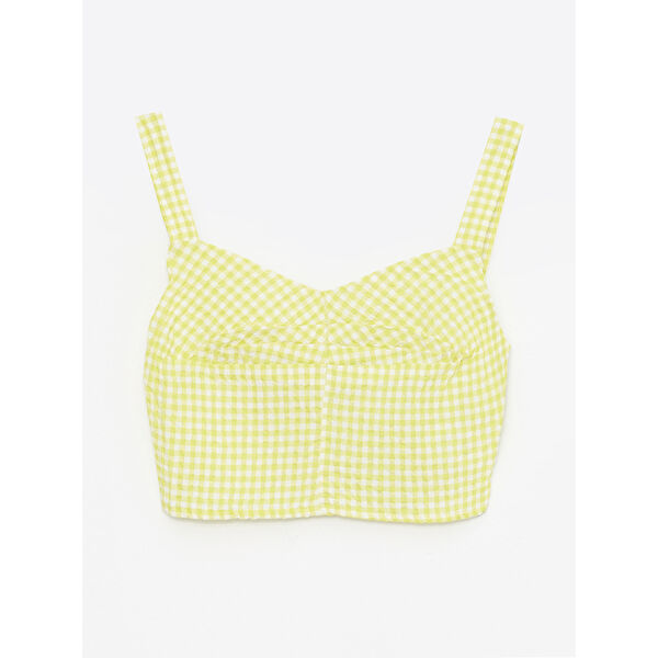 LCW CASUAL Kalp Yaka Ekose Askılı Gofre Kadın Bluz LCW CASUAL Kalp Yaka Ekose Askılı Gofre Kadın Bluz