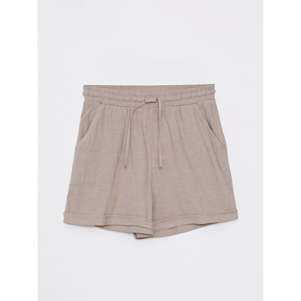 LCW CASUAL Beli Lastikli Rahat Kalıp Düz Kadın Şort