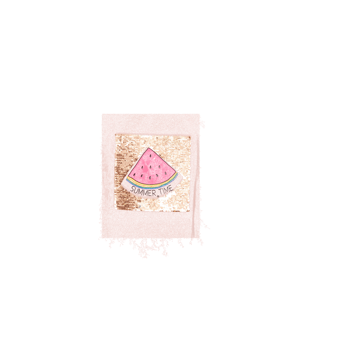 Bisiklet Yaka Baskılı Çift Yönlü Payetli Kısa Kollu Pamuklu Kız Çocuk Tişört