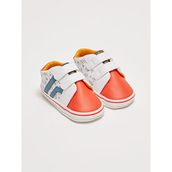 Pamuk Astarlı Renk Bloklu Erkek Bebek Yürüme Öncesi Ev Ayakkabısı