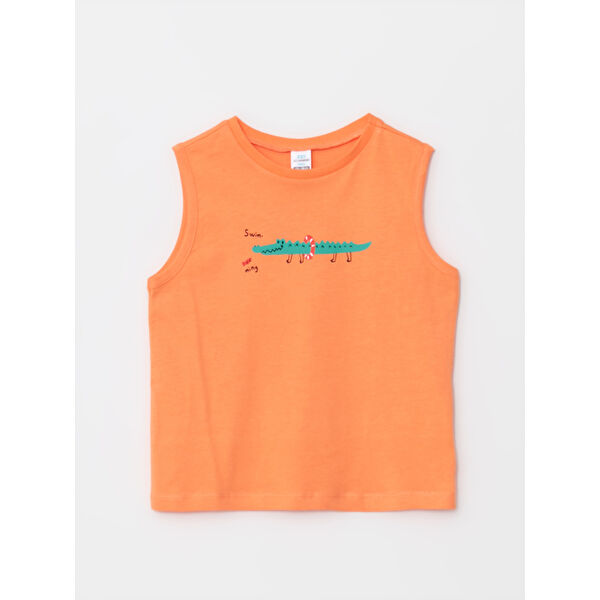 Bisiklet Yaka Baskılı Pamuklu Erkek Bebek Atlet Bisiklet Yaka Baskılı Pamuklu Erkek Bebek Atlet