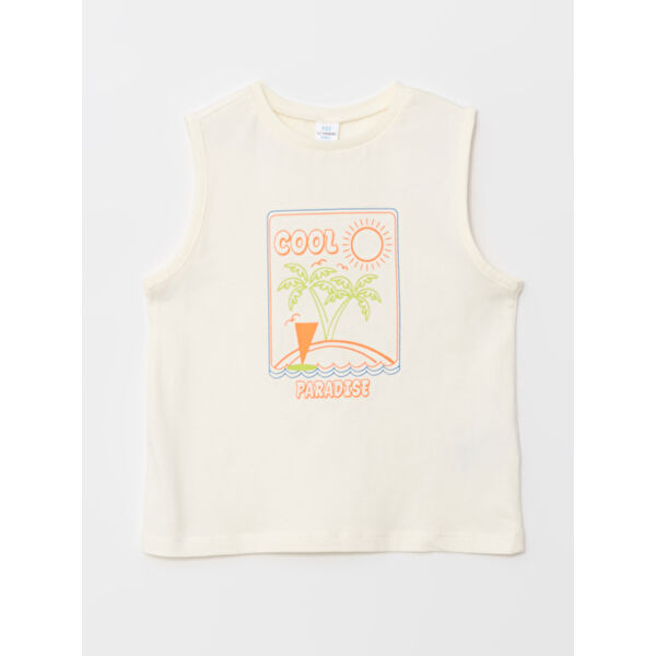 Bisiklet Yaka Baskılı Pamuklu Erkek Bebek Atlet Bisiklet Yaka Baskılı Pamuklu Erkek Bebek Atlet