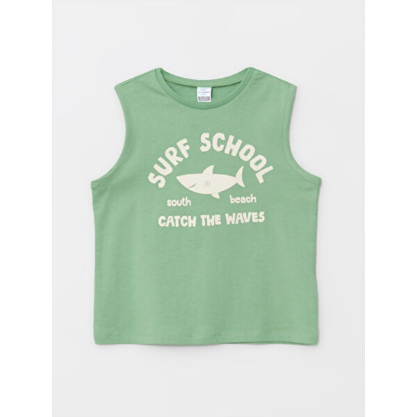 Bisiklet Yaka Baskılı Pamuklu Erkek Bebek Atlet Bisiklet Yaka Baskılı Pamuklu Erkek Bebek Atlet