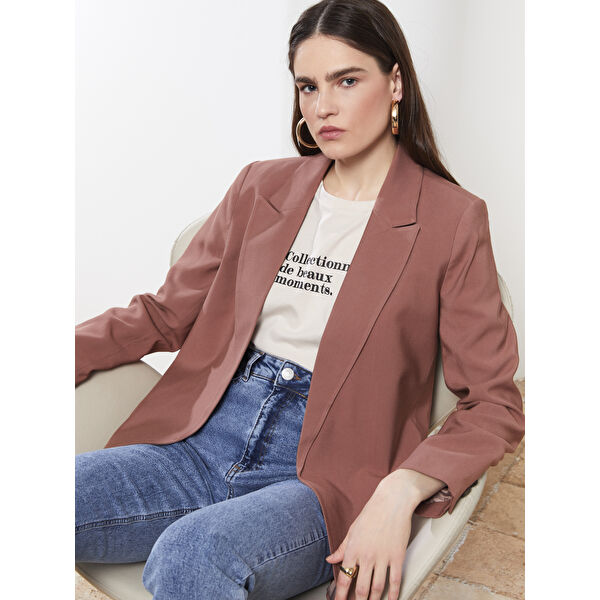 LCW VISION Düz Uzun Kollu Gabardin Kadın Blazer Ceket
