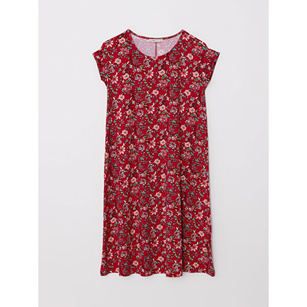 LCW GRACE Bisiklet Yaka Çizgili Kısa Kollu A Kesim Kadın Elbise