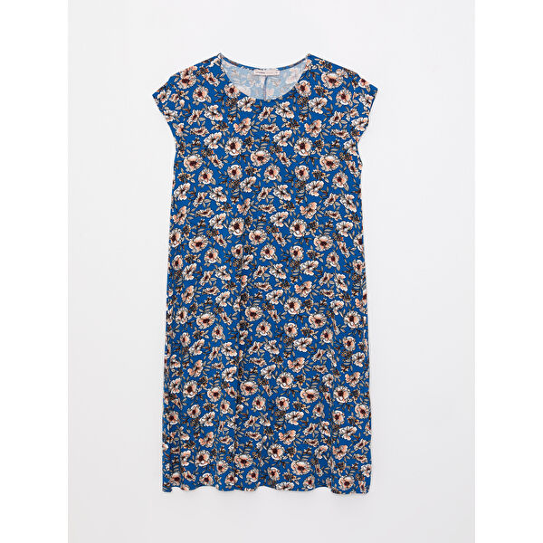 LCW GRACE Bisiklet Yaka Çizgili Kısa Kollu A Kesim Kadın Elbise