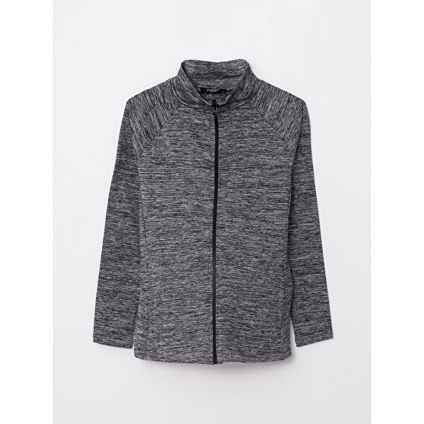 Dik Yaka Düz Uzun Kollu Hamile Spor Hırka