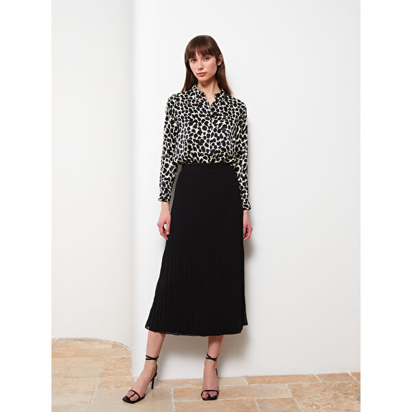 Beli Lastikli Düz Şifon Kadın Pileli Etek Beli Lastikli Düz Şifon Kadın Pileli Etek