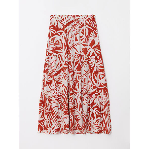 LCW CLASSIC Beli Lastikli Standart Fit Desenli Viskon Kadın Etek LCW CLASSIC Beli Lastikli Standart Fit Desenli Viskon Kadın Etek