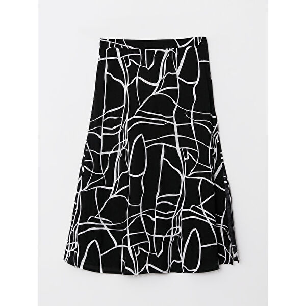 LCW CLASSIC Beli Lastikli Standart Fit Desenli Viskon Kadın Etek LCW CLASSIC Beli Lastikli Standart Fit Desenli Viskon Kadın Etek
