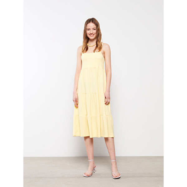 XSIDE Kare Yaka Düz Askılı Kadın Elbise XSIDE Kare Yaka Düz Askılı Kadın Elbise