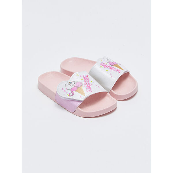 Baskılı Tek Bantlı Kız Çocuk Terlik