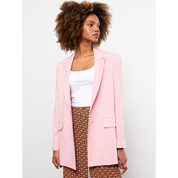 LCW LIMITED Önden Düğme Kapamalı Düz Uzun Kollu Kadın Blazer Ceket