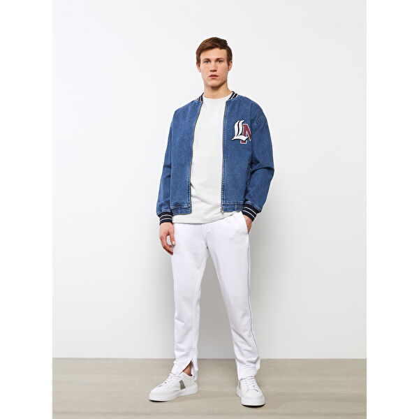 Rahat Kalıp Kolej Yaka Uzun Kollu Erkek Jean Ceket