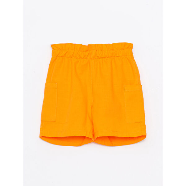 Beli Lastikli Basic Poplin Kız Çocuk Şort Beli Lastikli Basic Poplin Kız Çocuk Şort