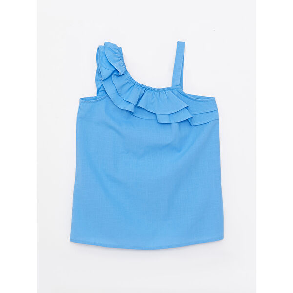 Basic Fırfır Detaylı Poplin Kız Çocuk Bluz