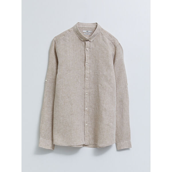 LCW VISION Regular Fit Uzun Kollu Keten Erkek Gömlek