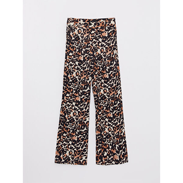 LCW CASUAL Rahat Kalıp Desenli Cep Detaylı Saten Kadın Pantolon